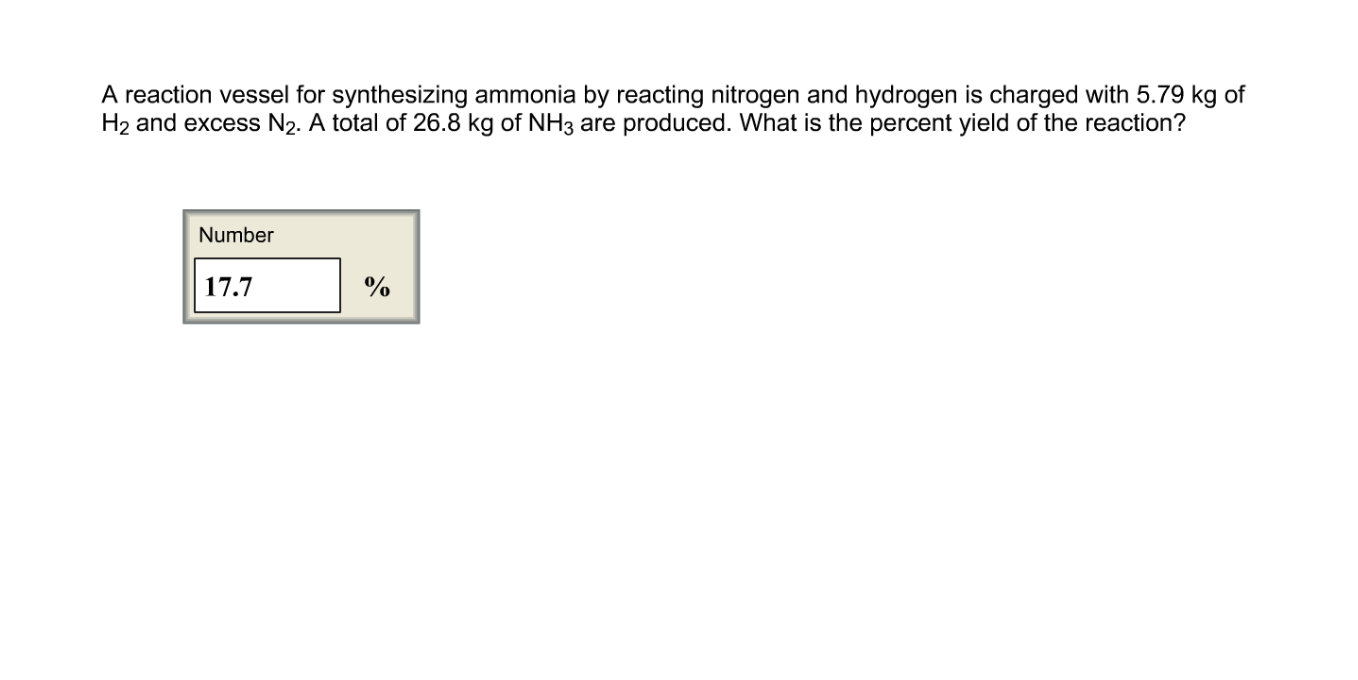 Solved A reaction vessel for synthesizing ammonia by | Chegg.com