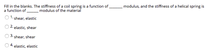Solved Fill in the blanks. The stiffness of a coil spring is | Chegg.com