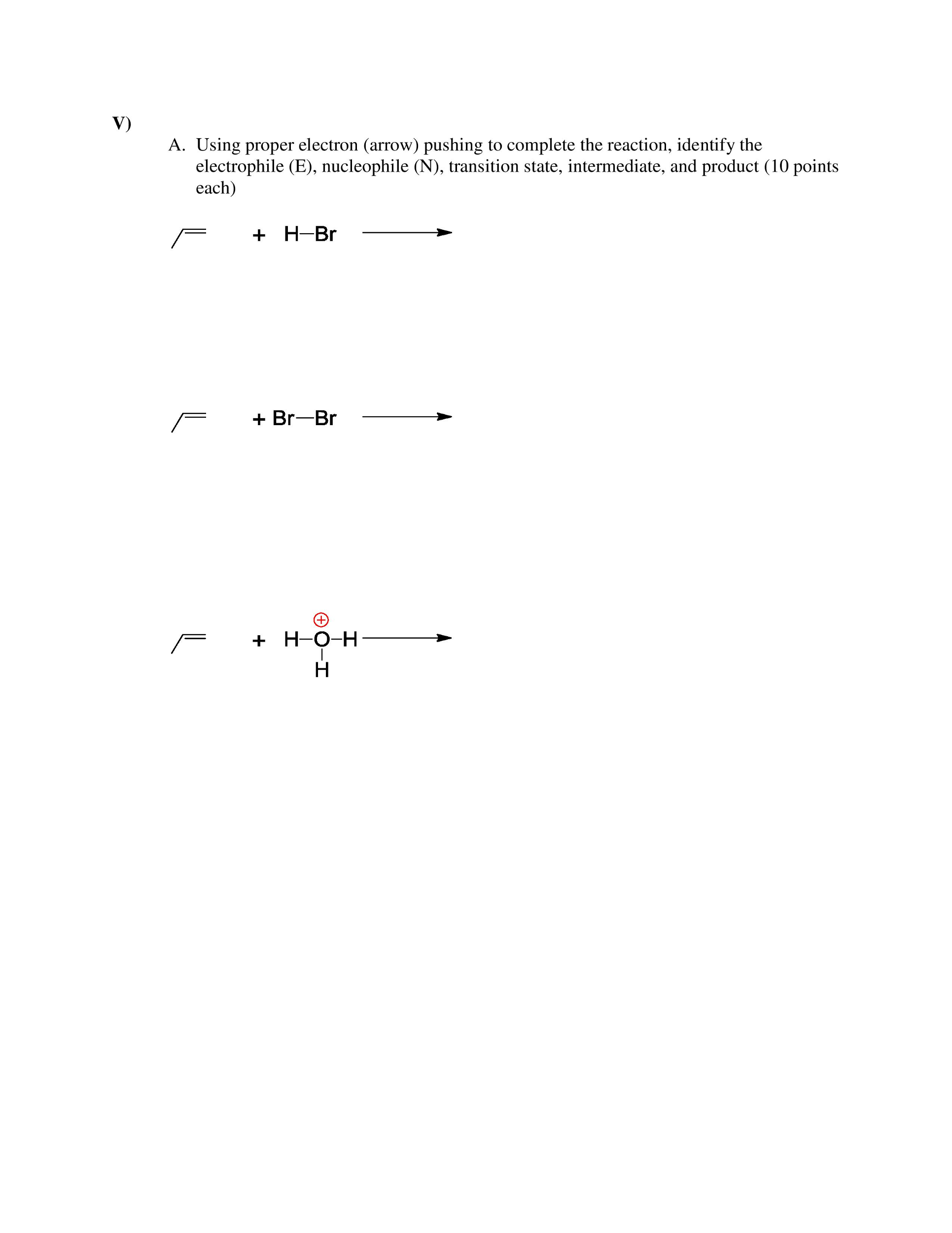 Solved V) A. Using proper electron (arrow) pushing to | Chegg.com