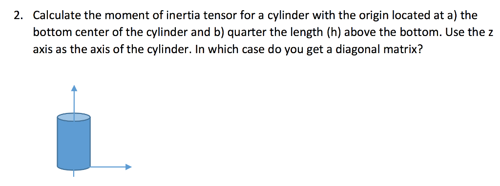 Solved Calculate the moment of inertia tensor for a cylinder | Chegg.com