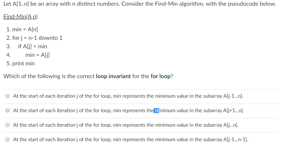 Solved Let A[1 N] Be An Array With N Distinct Numbers