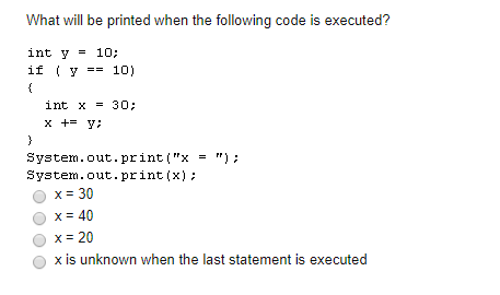 Solved What will be printed when the following code is | Chegg.com
