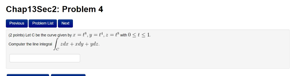 Solved Chap13Sec2: Problem 4 Previous ProblemLiNext (2 | Chegg.com