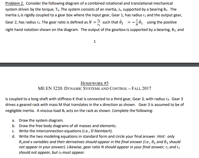 Solved Problem 2. Consider the following diagram of a | Chegg.com