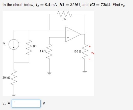 Solved In the circuit below, Is = 8.4 mA, R1 = 35k Ohm, and | Chegg.com