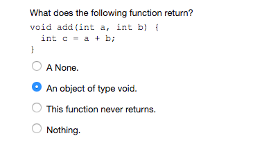 Solved What does the following function return? void add | Chegg.com
