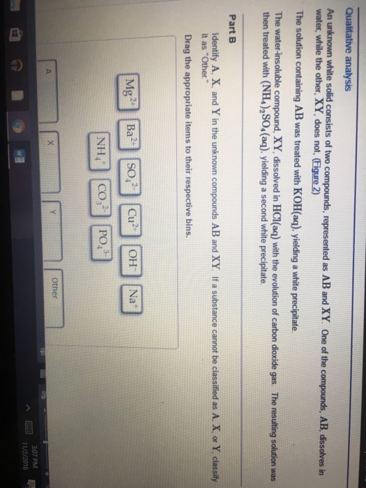 Solved An unknown white solid consists of two compounds, | Chegg.com