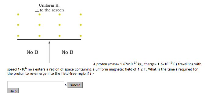 Solved A proton (mass = 1.67 times 10^-27 kg, charge = 1.6 | Chegg.com