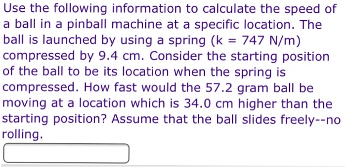 Solved Use the following information to calculate the speed | Chegg.com
