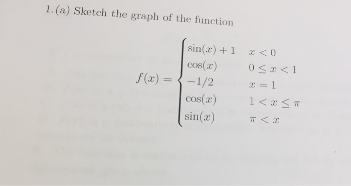 Solved Sketch the graph of the function f(x) = {sin(x) + 1 | Chegg.com