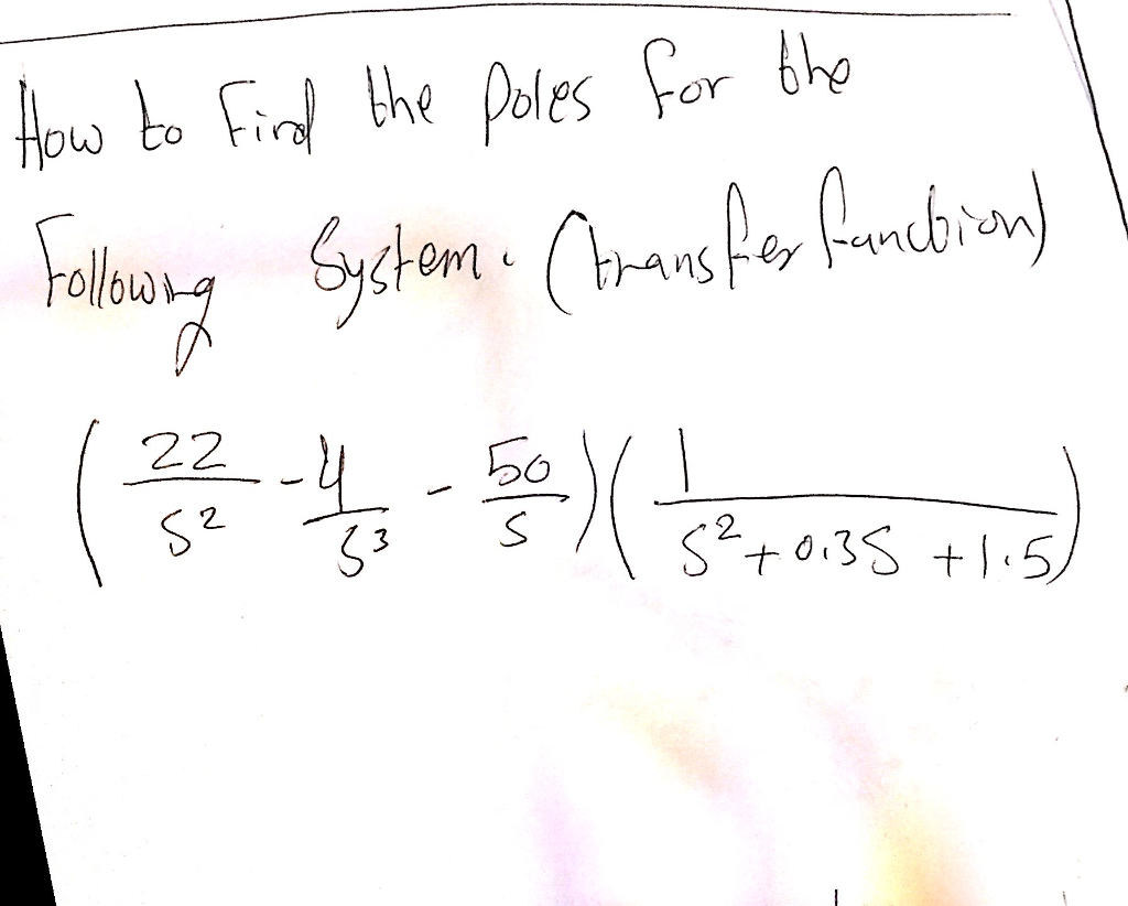 Solved How to find the poles for the following system. | Chegg.com