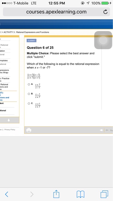 Solved ooo T-Mobile LTE 12:55 PM courses.apexlearning.com 0> | Chegg.com