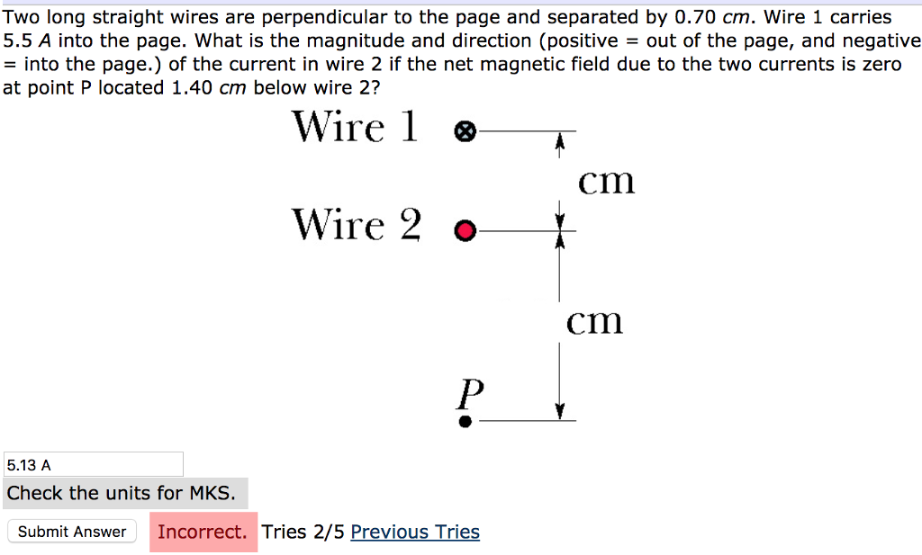 Solved Two long straight wires are perpendicular to the page | Chegg.com