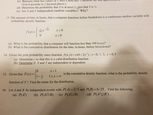 Solved The amount of time, in hours, that a computer | Chegg.com