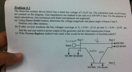 The Three-bus System Shown Below, Has A Slack Bus ... | Chegg.com