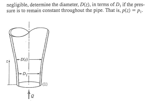 Solved Water flows upward through a variable area pipe with | Chegg.com