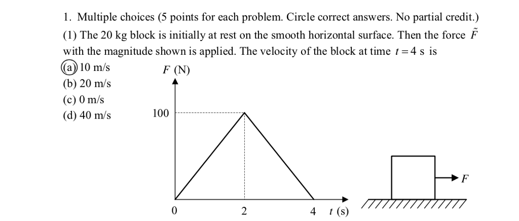 Solved 1. Multiple choices (5 points for each problem. | Chegg.com