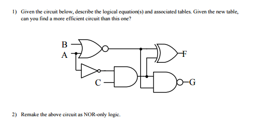Solved Given the circuit below, describe the logical | Chegg.com