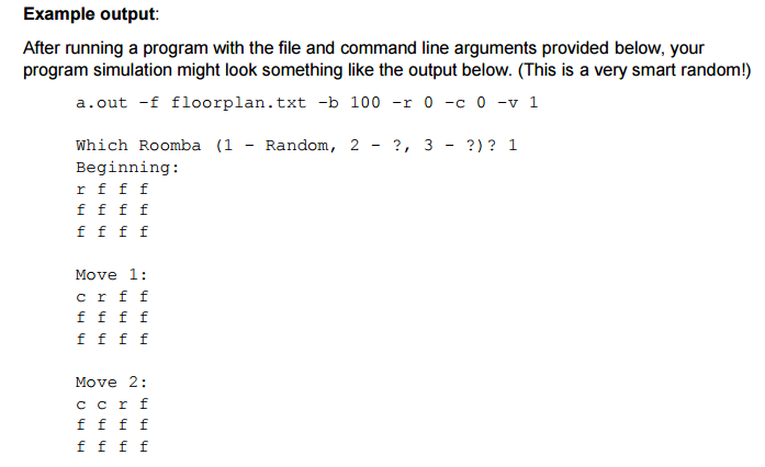 Solved c++ programming for simulation a roomba clean rooms( | Chegg.com