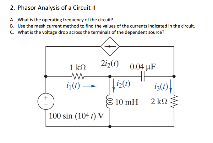 Solved A. What is the operating frequency of the circuit? | Chegg.com