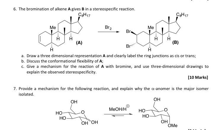 Solved 6. The bromination of alkene A gives B in a | Chegg.com