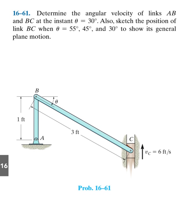 Solved 16-61. Determine the angular velocity of links AlB | Chegg.com