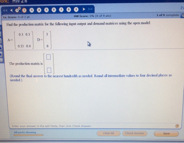 Solved Find the production matrix for the following | Chegg.com