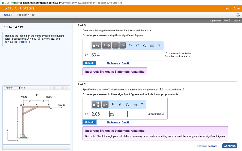 Solved https ES213.0Li Statics Topic 2-4 Problem 4.119 | Chegg.com