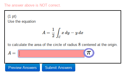 Solved The answer above is NOT correct (1 pt) Use the | Chegg.com