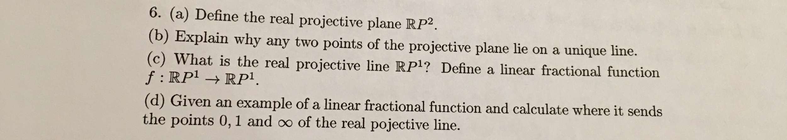 Solved Define the real projective plane RP2. Explain why | Chegg.com