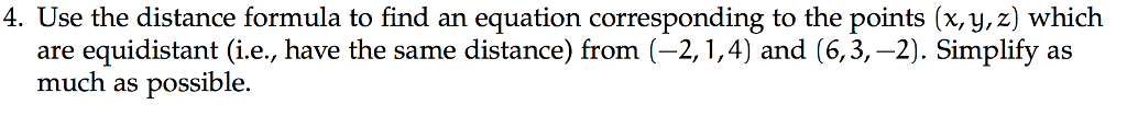 Solved 4. Use the distance formula to find an equation | Chegg.com