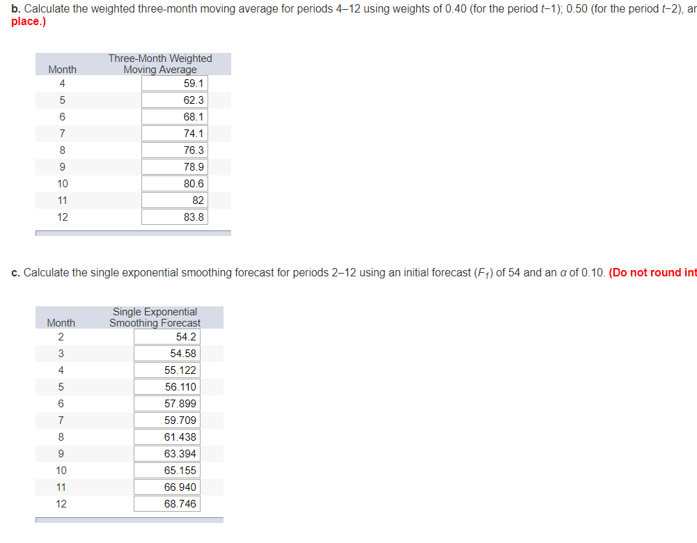 Solved Help I Need Help With Question E 1 Calculate The
