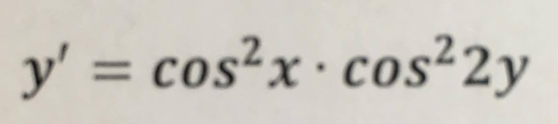 Solved Solve the given differential equation: y' = cos^2 x . | Chegg.com
