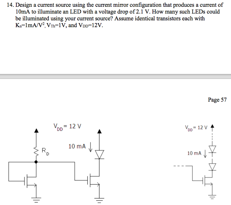 Solved 14. Design a current source using the current mirror | Chegg.com