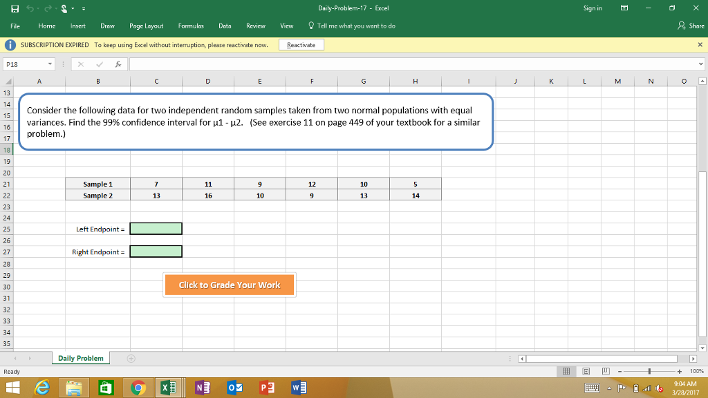 Solved Consider The Following Data For Two Independent