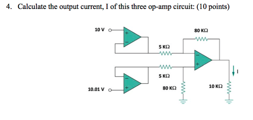 Solved Calculate the output current, I of this three op-amp | Chegg.com