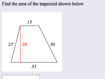 Solved Find the area of the trapezoid shown below | Chegg.com