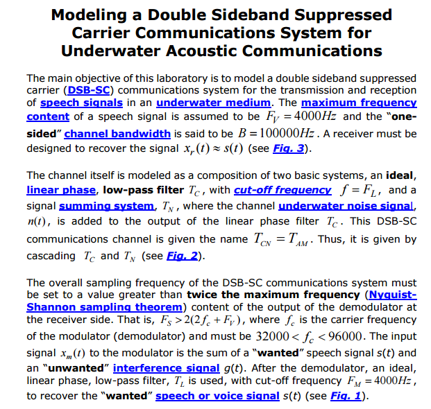 Modeling a Double Sideband Suppressed Carrier | Chegg.com