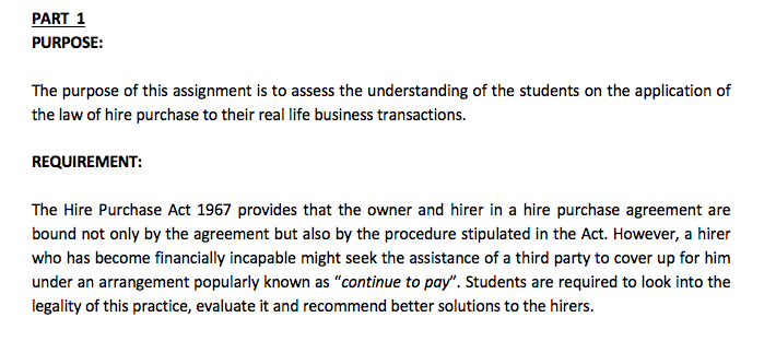 Solved PART 1 PURPOSE The purpose of this assignment is to | Chegg.com