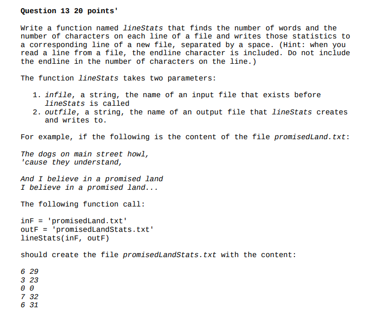 Solved Question 13 29 Points Write A Function Named 