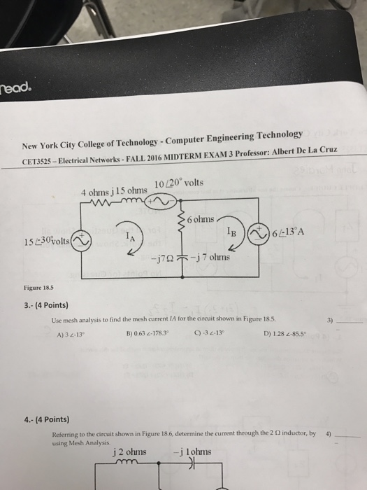 Solved Use mesh analysis to find the mesh current IA, for | Chegg.com