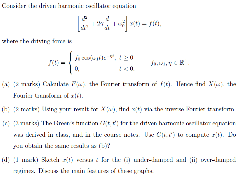 Fourier transform, inverse fourier transform, green's | Chegg.com