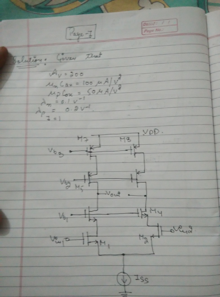 (Solved) - The MOS telescopic cascode of Fig. 10.41(a) is designed for ...