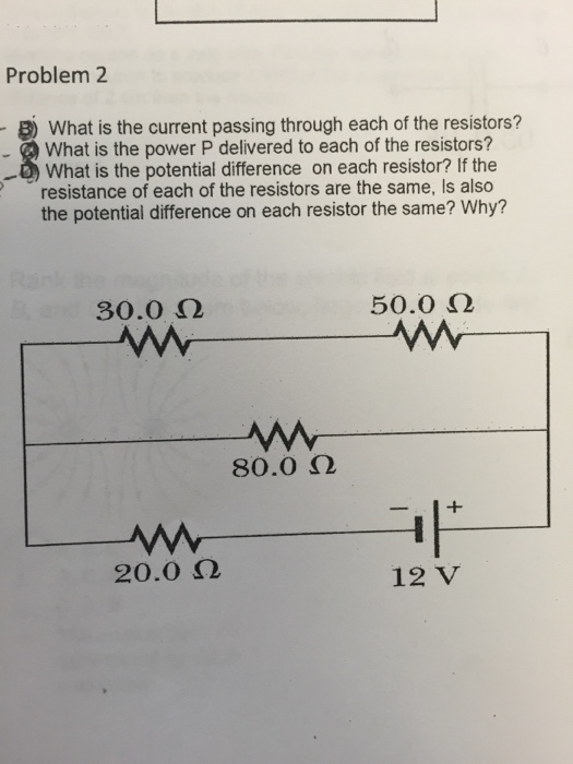 Solved Problem 2 What is the current passing through each of | Chegg.com