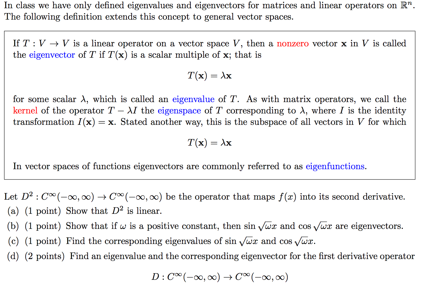 Solved natrices and linear operators on R The following | Chegg.com