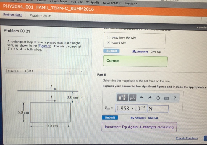 Solved A Rectangular Loop Of Wire Is Placed Next To A Str