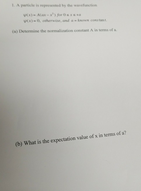 Solved 1. A particle is represented by the wavefunction | Chegg.com