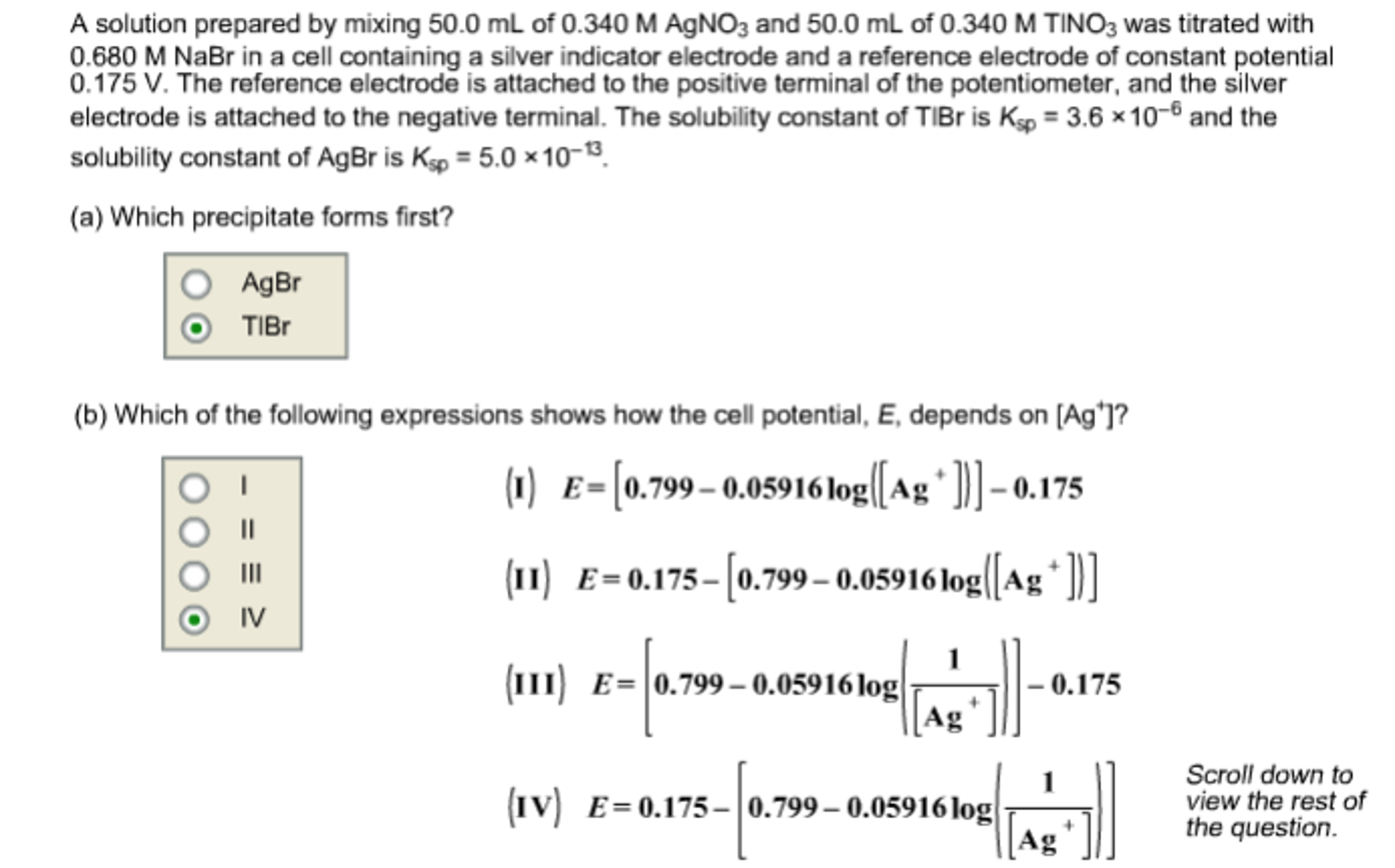 A solution prepared by mixing 50.0 mL of 0.340 M | Chegg.com