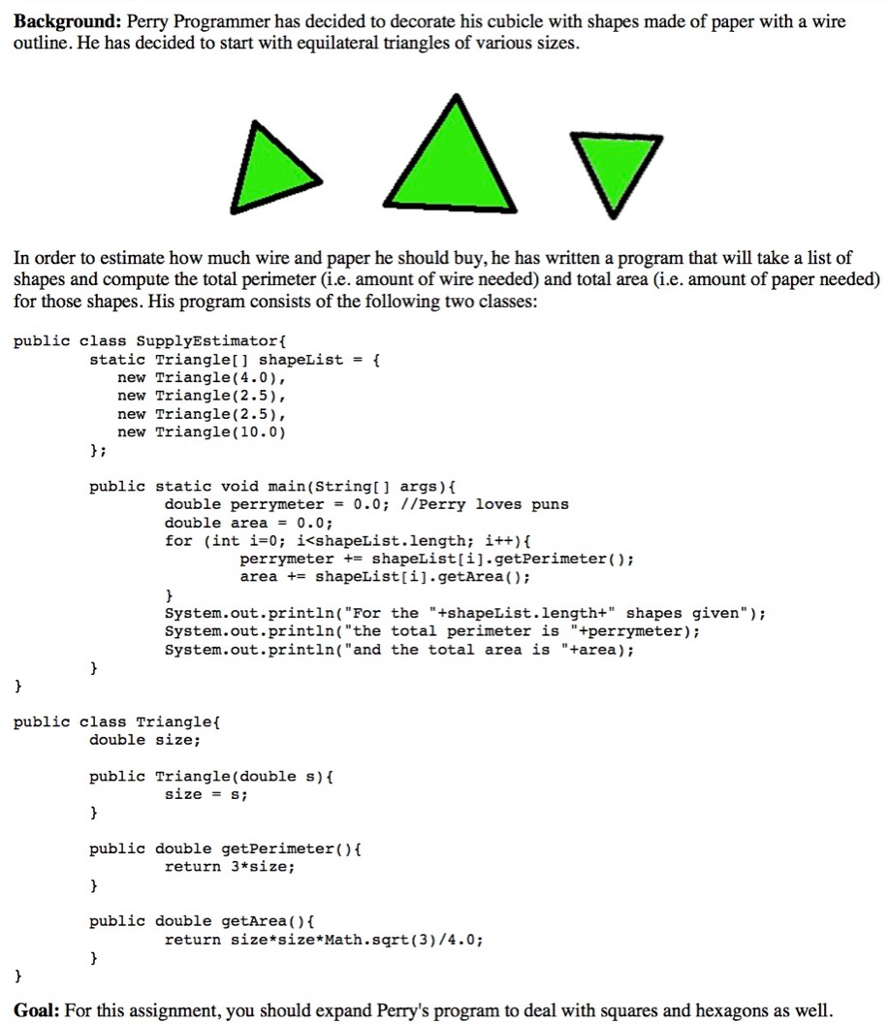 Solved Background: Perry Programmer has decided to decorate | Chegg.com