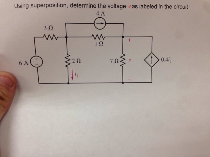 Solved using superposition, determine the voltage vas | Chegg.com